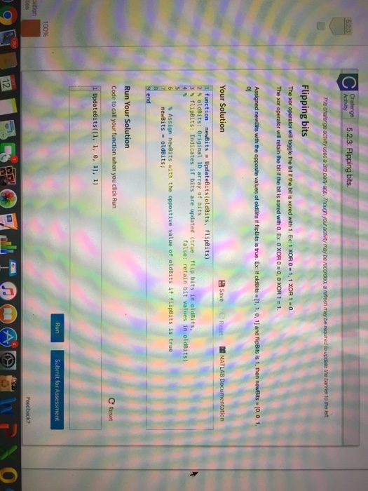 The xor operator will toggle the bit if the bit is | Chegg.com