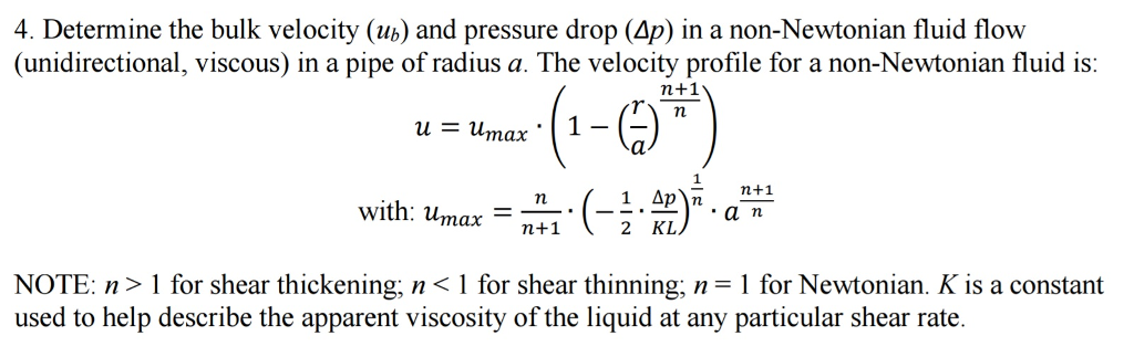 Determine the bulk velocity (u_b) and pressure drop | Chegg.com
