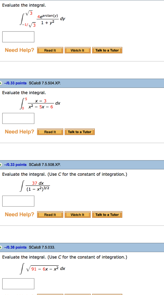 Solved Evaluate the integral. Integral ^Squareroot 3 | Chegg.com