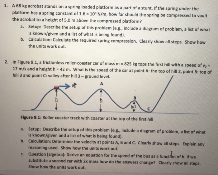 Solved A 68 kg acrobat stands on a spring loaded platform as | Chegg.com