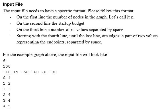 Solved Input File The input file needs to have a specific | Chegg.com