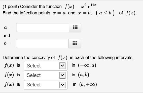 Solved Consider the function Find the inflection points x = | Chegg.com