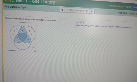 Solved This Question: 5 pts 10 For the set C-(6) determine | Chegg.com