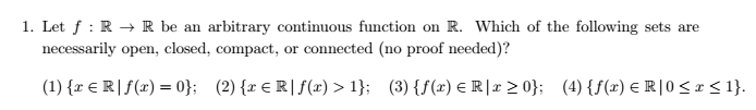 Solved Let f: R rightarrow R be an arbitrary continuous | Chegg.com