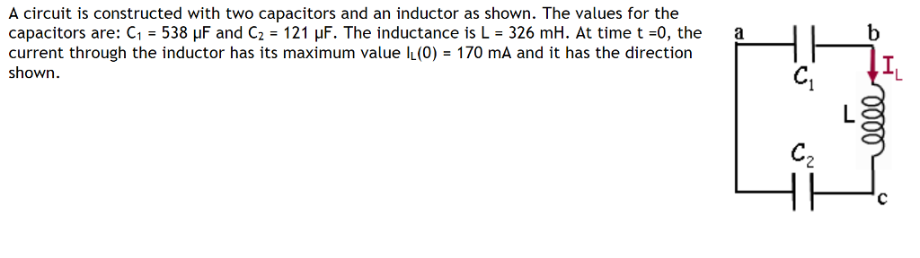 Solved A circuit is constructed with two capacitors and an | Chegg.com