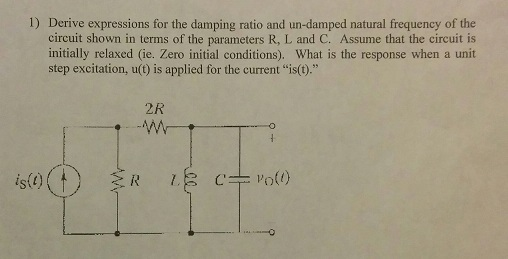 Solved Derive expressions for the damping ratio and | Chegg.com