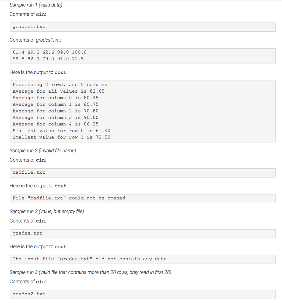 Solved The program will make use of a two dimensional array | Chegg.com