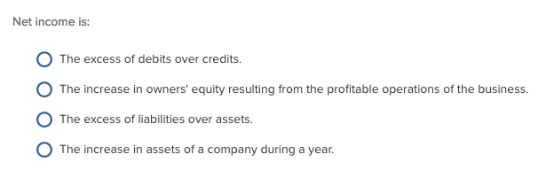 Solved Revenues increase owners' equity because: O Revenues | Chegg.com