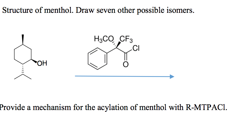 Solved Structure of menthol. Draw seven other possible | Chegg.com