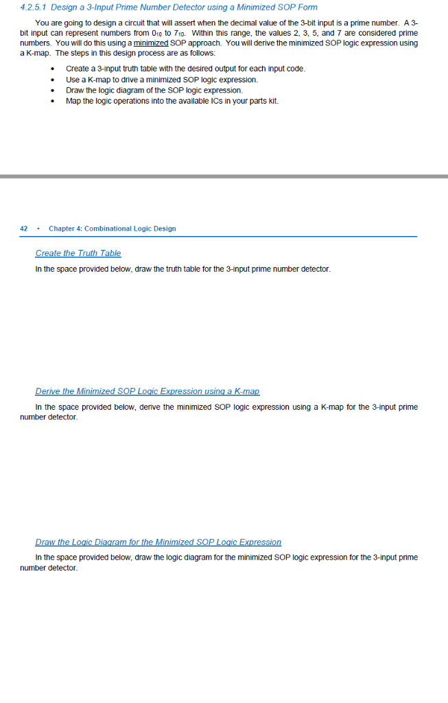 Solved 4.2.5.1 Design a 3-Input Prime Number Detector using | Chegg.com