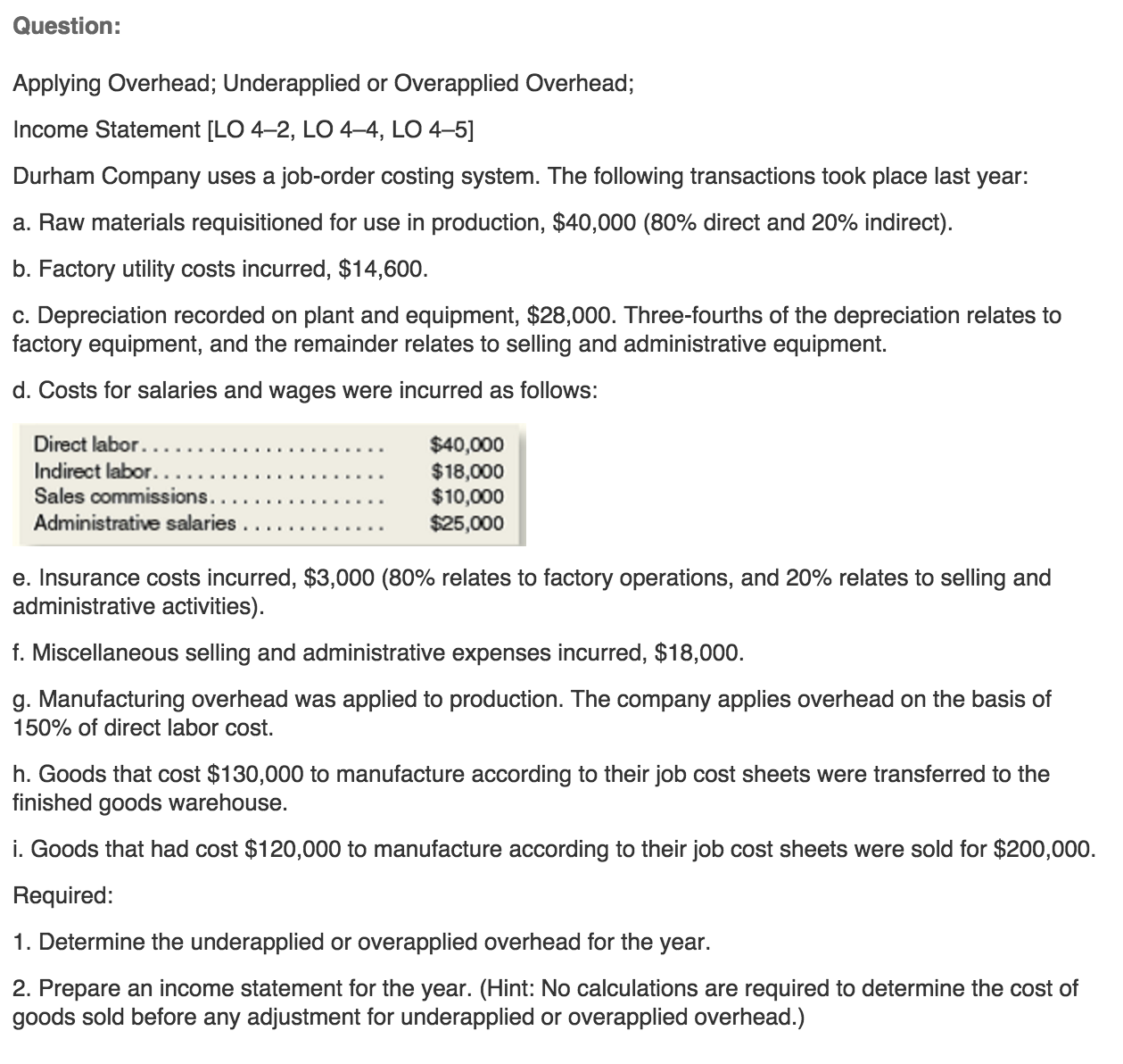 Solved Applying Overhead; Underapplied or Overapplied | Chegg.com