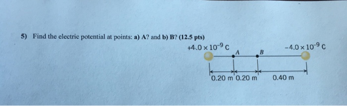 Solved Find the electric potential at points: A? and B? | Chegg.com