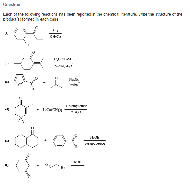Solved Each of the following reactions has been reported in | Chegg.com