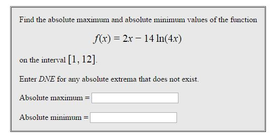 Solved Find the absolute maximum and absolute minimum values | Chegg.com