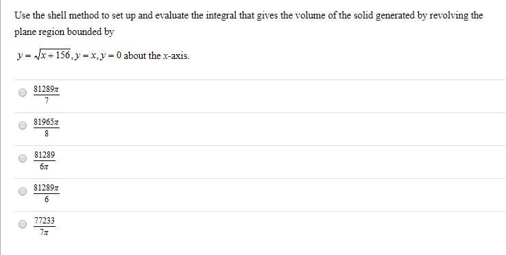Solved Use the shell method to set up and evaluate the | Chegg.com