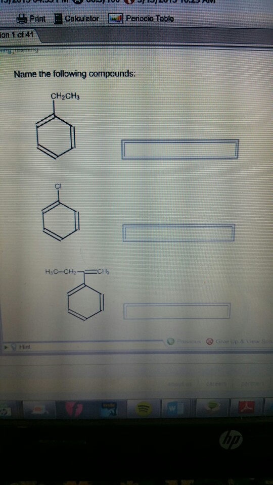 Solved Name the following compounds: | Chegg.com