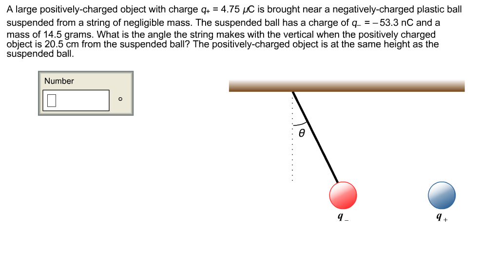 Solved A large positively-charged object with charge q_+ = | Chegg.com