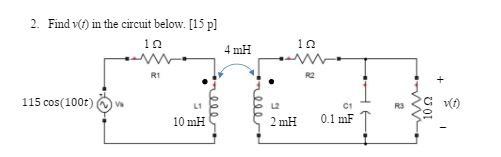 Solved Find v(t) in the circuit below. | Chegg.com