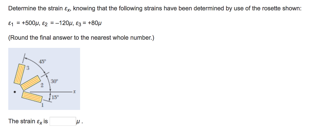 Solved Determine the strain Ex, knowing that the following | Chegg.com