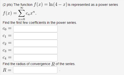 Solved: The Function F(x) = Ln (4 = X) Is Represented As A... | Chegg.com