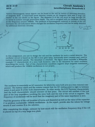 ECE 210 Circuit Analysis Interdisciplinary Homework 2 | Chegg.com