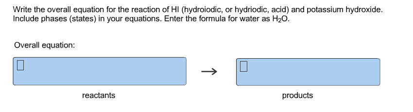 Solved Write the overall equation for the reaction of HI | Chegg.com