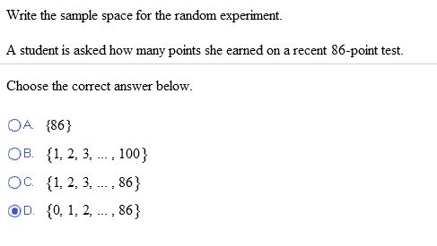 Solved Write the sample space for the random experiment. A | Chegg.com