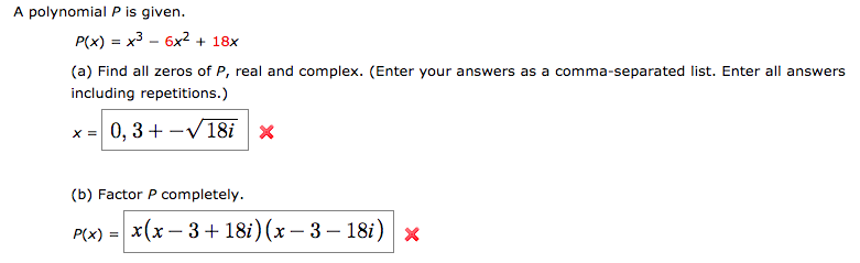 Solved A polynomial P is given. P(x) =x3-6x2 + 18x (a) Find | Chegg.com