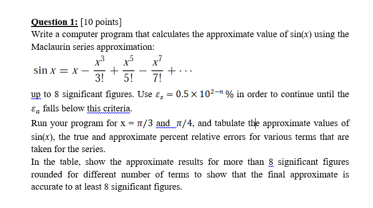 Solved Question 1 10 Points Write A Computer Program That 9475