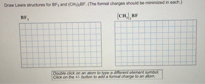 Solved Draw Lewis structures for BF3 and (CH3)2BF. (The | Chegg.com