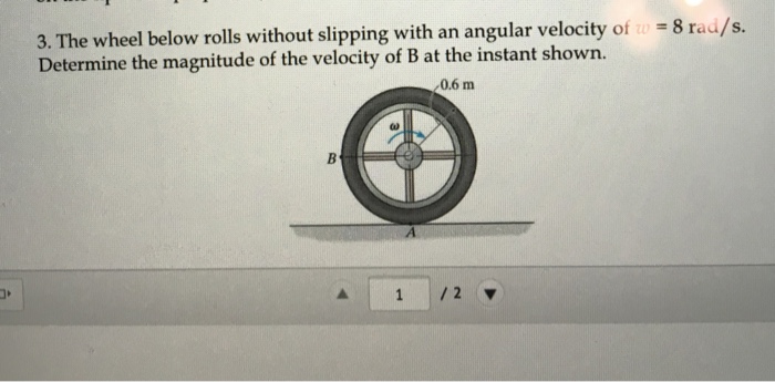Solved the wheel below rolls without slipping with an | Chegg.com