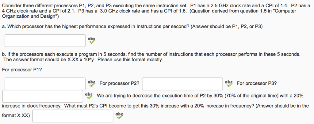Solved Consider three different processors P1, P2, and P3 | Chegg.com