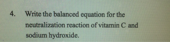 Solved Write the balanced equation for the neutralization | Chegg.com