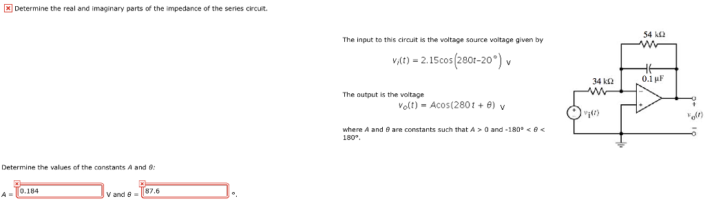 Solved Determine the real and imaginary parts of the | Chegg.com