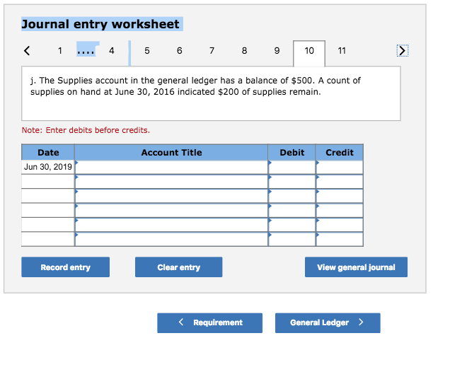 Solved General Ledger Problem 12-1 The June 30, 2019 | Chegg.com