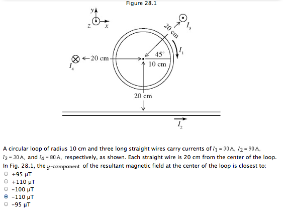 Solved A circular loop of radius 10 cm and three long | Chegg.com