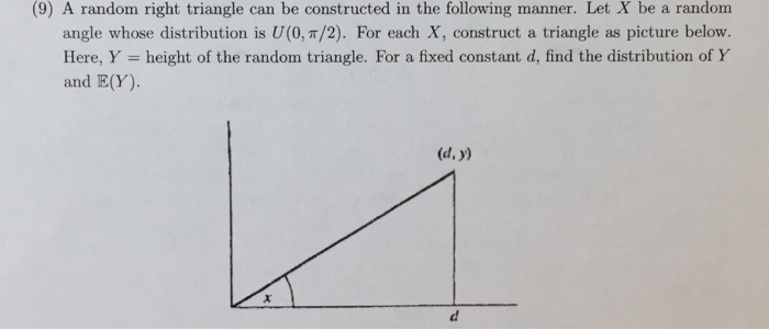 Solved A random right triangle can be constructed in the | Chegg.com