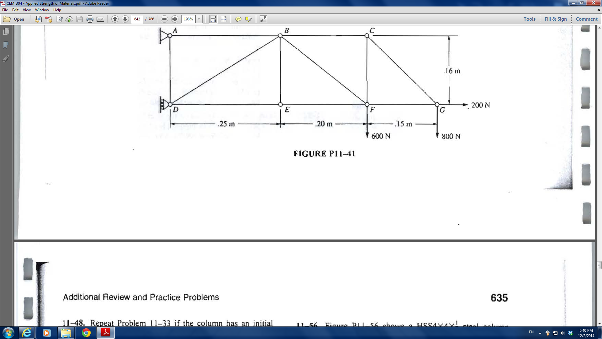 For the truss in Figure P11-41 , specify a suitable | Chegg.com