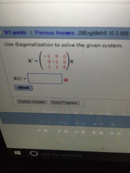 Solved Use diagonalization to solve the given system. X' = | Chegg.com