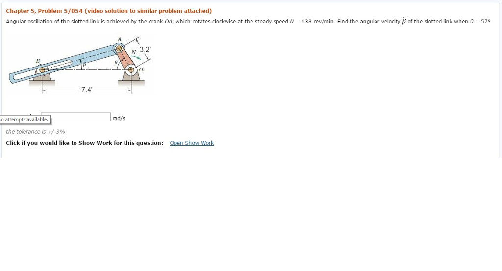 Solved Angular oscillation of the slotted link is achieved | Chegg.com