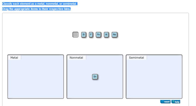 Solved Classify each element as a metal, nonmetal, or | Chegg.com