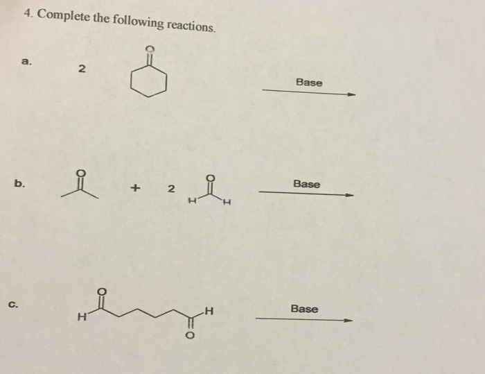 Solved Complete the following reactions. | Chegg.com