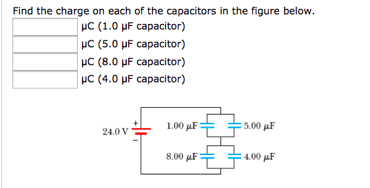 Solved: Find The Charge On Each Of The Capacitors In The F... | Chegg.com