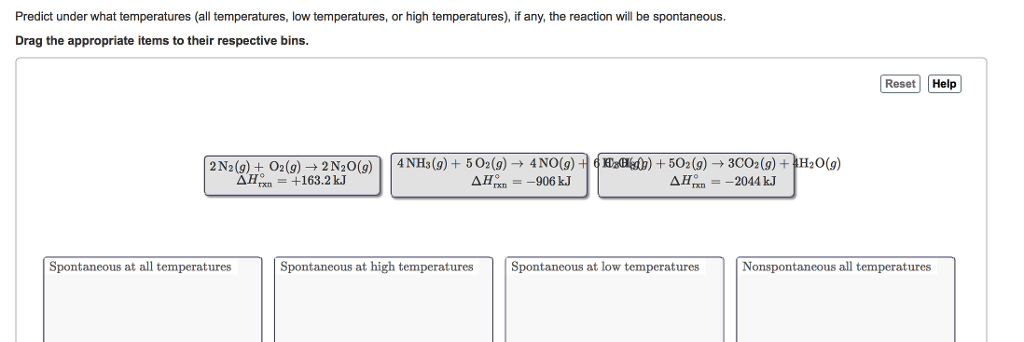 Solved Predict under what temperatures (all temperatures, | Chegg.com