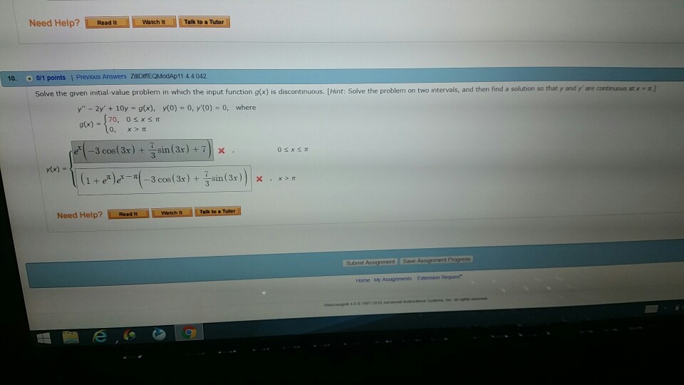 Solved Need Help?Read t Watch It 10. 0/1 points | Previous | Chegg.com