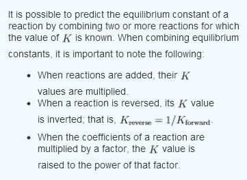 Solved It is possible to predict the equilibrium constant of | Chegg.com