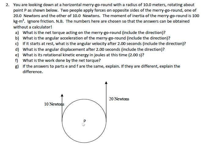 Solved You are looking down at a horizontal merry-go-round | Chegg.com
