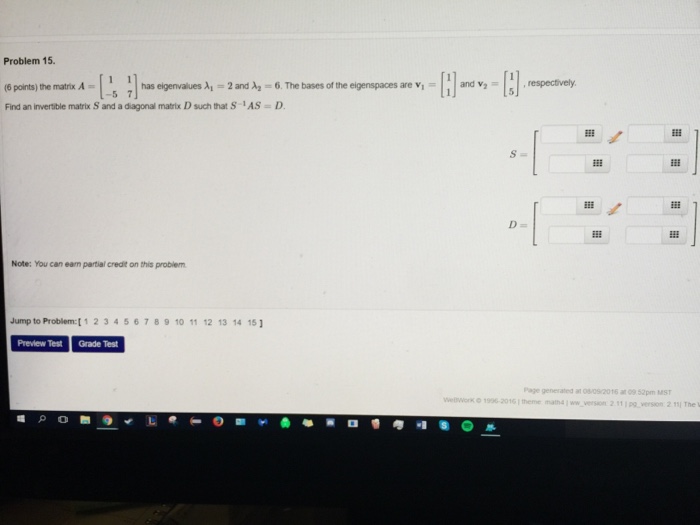 Solved The matrix A = [1 1 -5 7] has eigenvalues lambda_1 = | Chegg.com