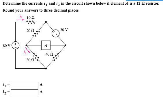 Solved Determine The Currents 11 And 12 In The Circuit Shown Chegg solved-determine-the-currents-11-and-12-in-the-circuit-shown-chegg
