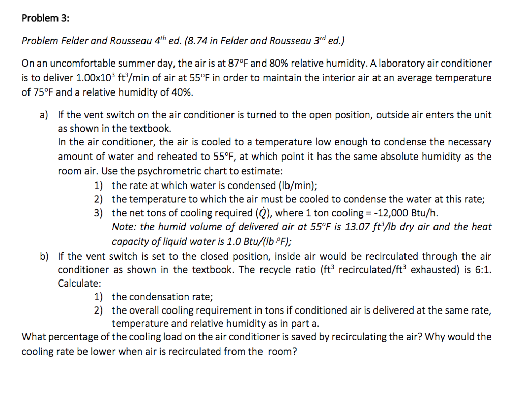 Solved Problem 3: Problem Felder and Rousseau 4th ed. (8.74 | Chegg.com